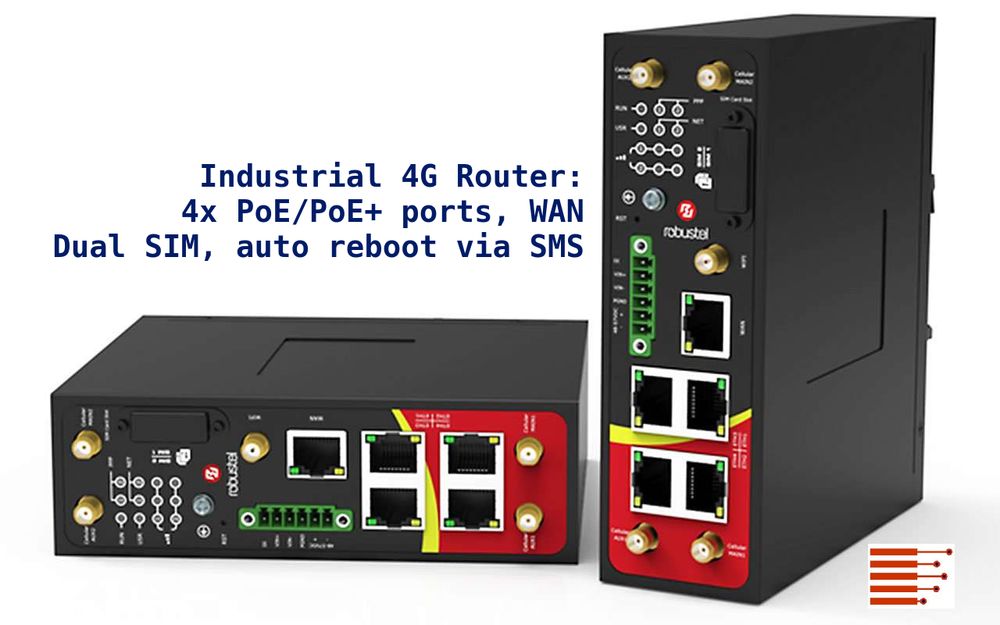 Industrial LTE Router R2000 Dual: PoE, DIN rail /wall mount