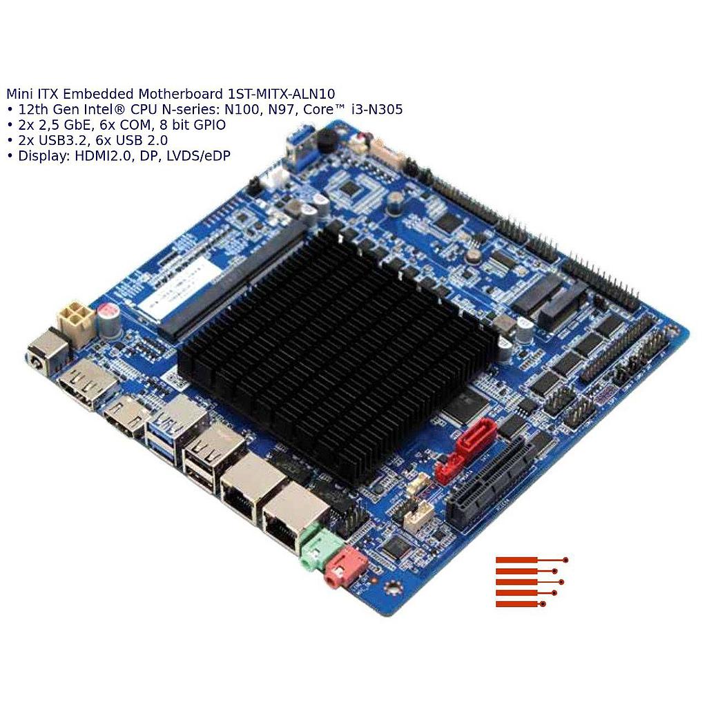 Mini-ITX Embedded Board 1ST-MITX-ALN10, N100 | 1ST-embedded